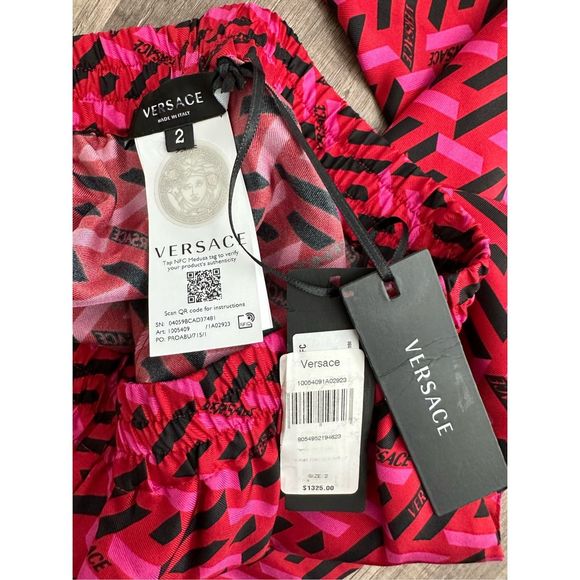 Versace | Pants & Jumpsuits | Versace Greek Signature Silk Pajama Pants ...